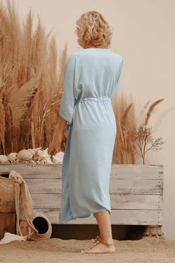 Azure draw string dress - BlizzardandBreeze.